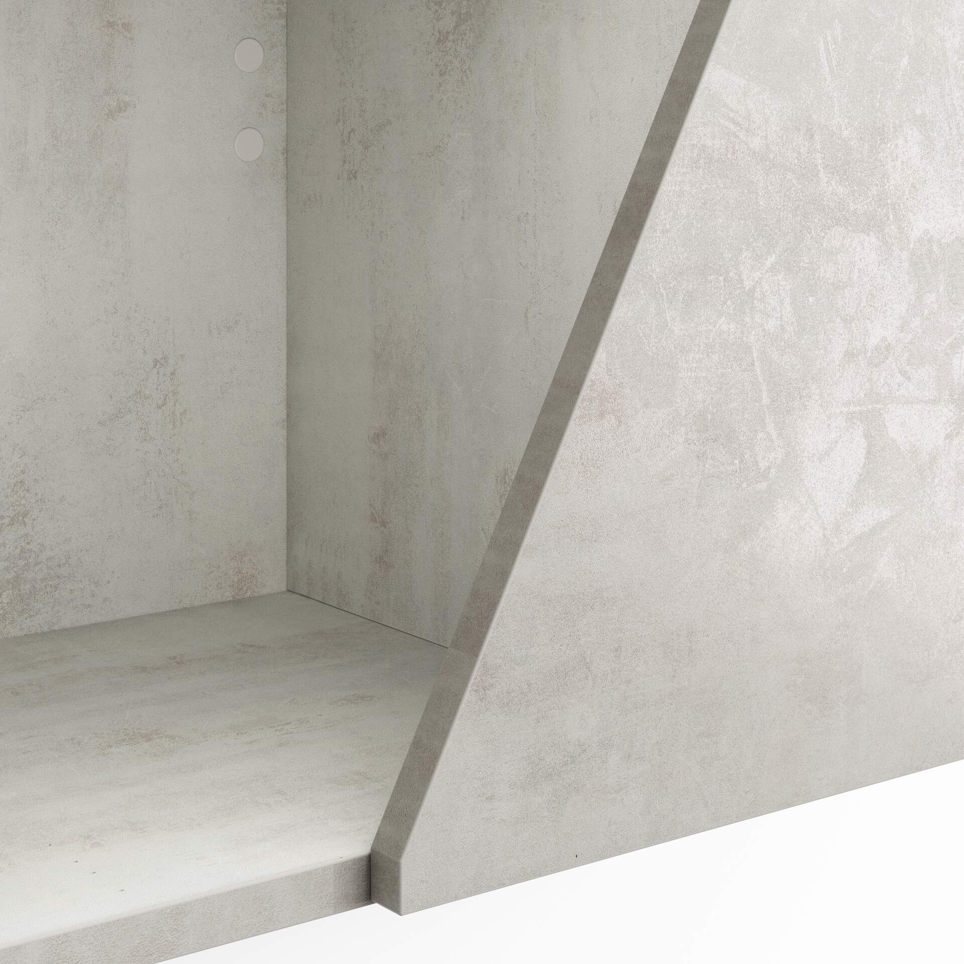 Set of 2 Emma Wall Units 70 with Lift Up Door, Concrete Effect, Grey