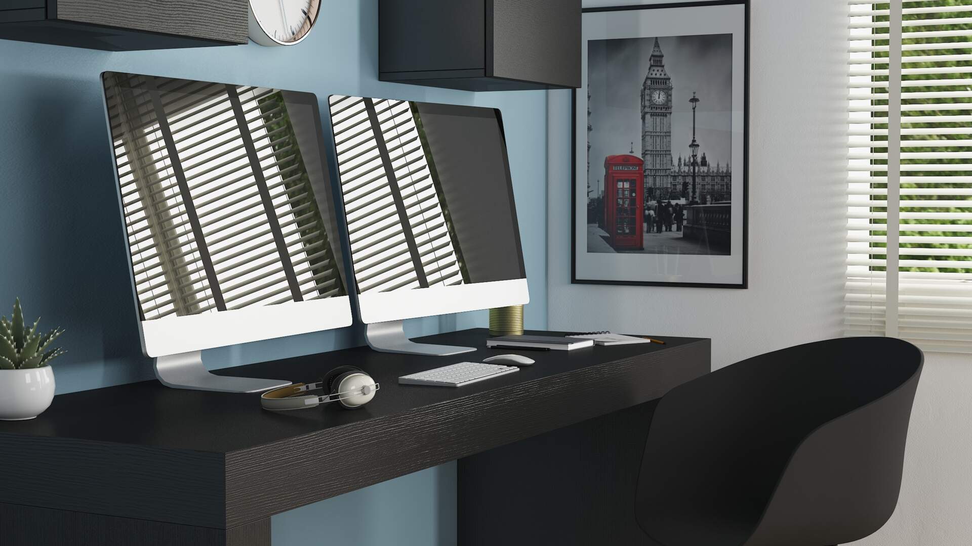 Evolution Desk 180x60, Ashwood Black with Two Legs
