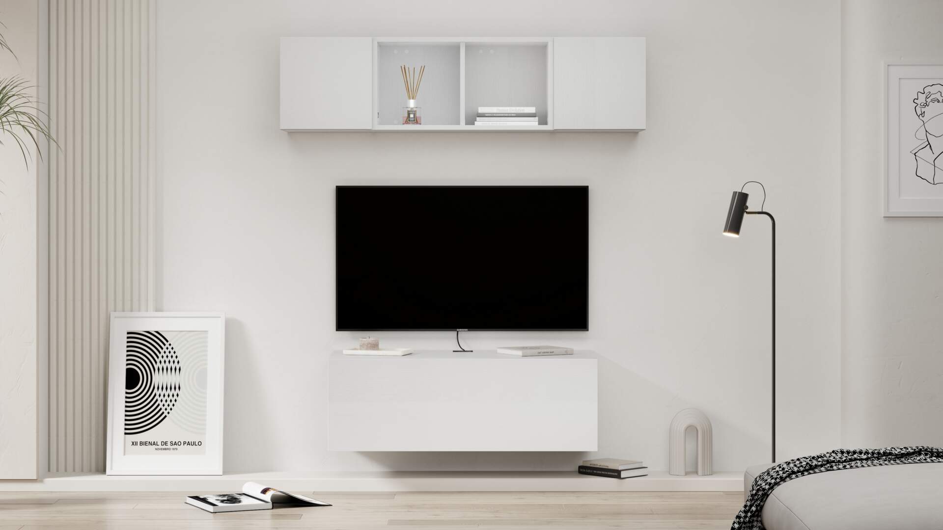X Wall Unit 70 Without Door, Ashwood White