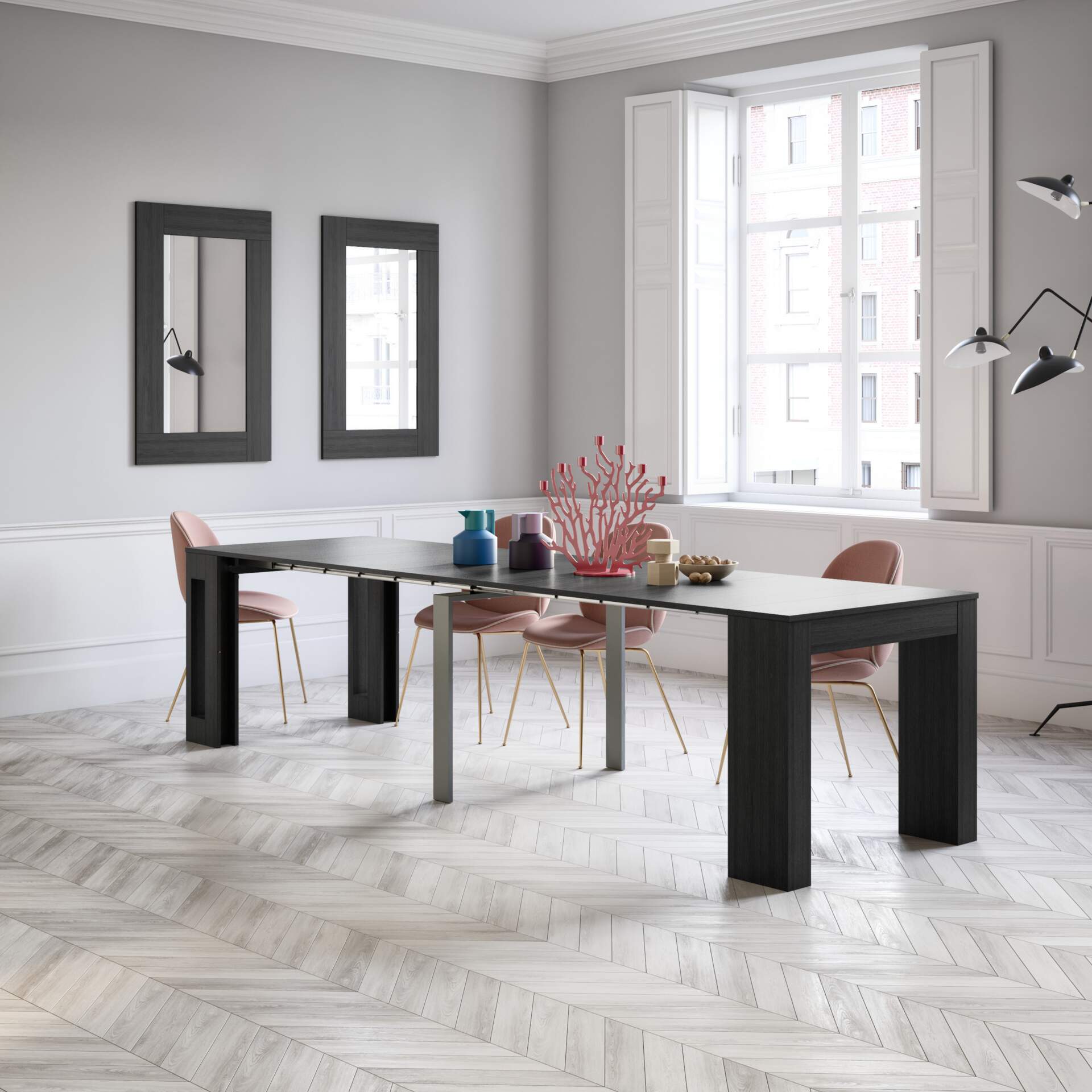 Easy, Extendable Console Table with extension leaves holder, 45(305)x ...