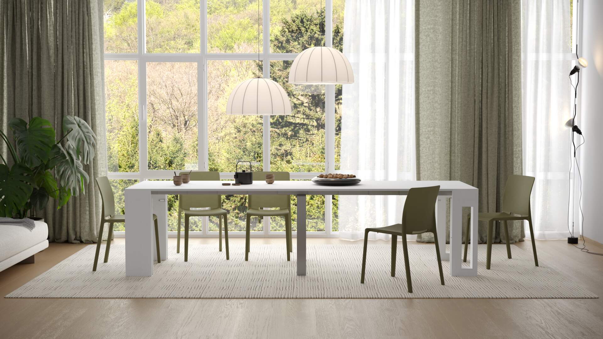 Evolution, Extendable Console Table with extension leaves holder 45(305 ...