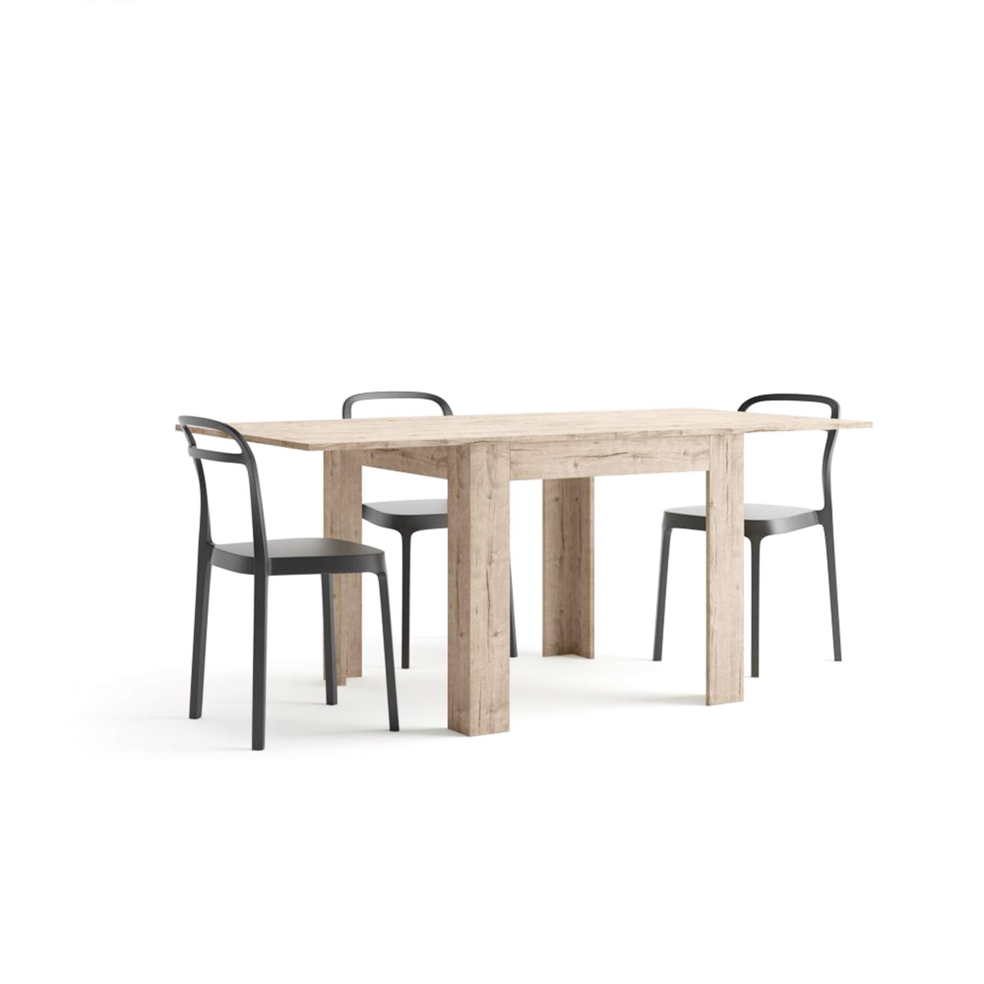 Square extendable dining table, 90x(180)x90 cm, Eldorado, Oak