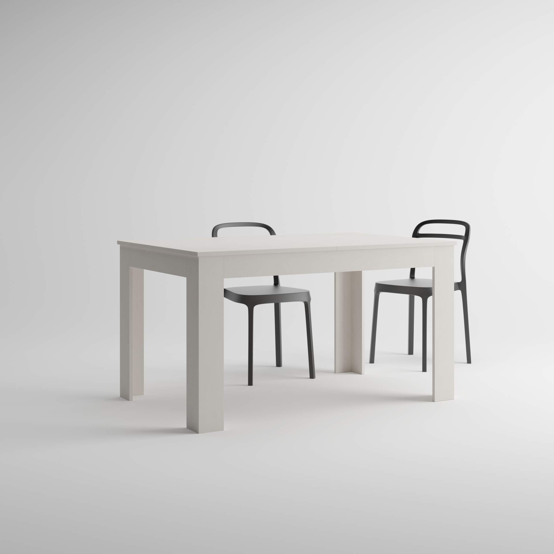 Easy, Extendable dining table, 140(220)x90 cm, Ashwood White