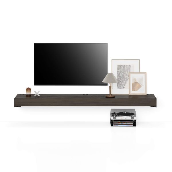 Floating tv stand Evolution with Wireless Charger 180x40, Dark Walnut