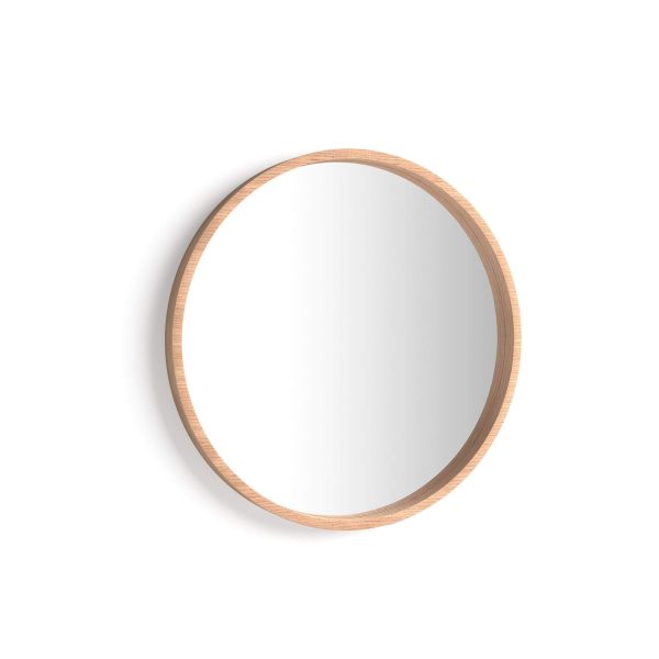 Miroir rond Olivia, diamètre 64, Bois Rustique