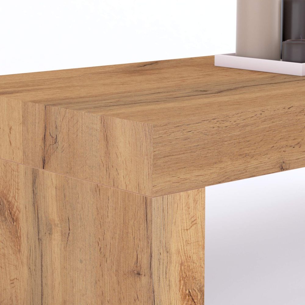 Mesa alta Evolution 120x40, Madera Rustica con dos patas