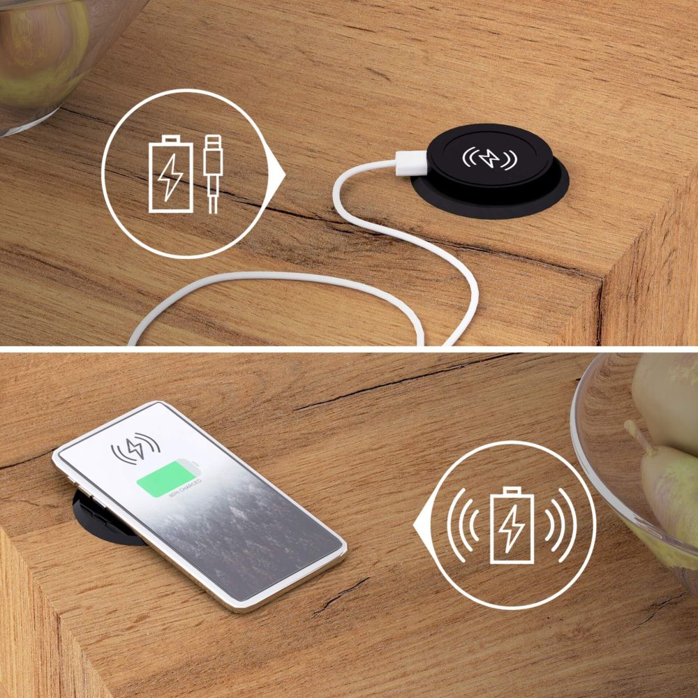 Evolution Peninsula with Wireless Charger 180x60, Rustic Oak