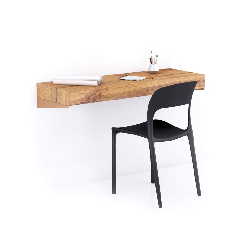 Evolution wall mounted desk 120x40, Rustic Oak