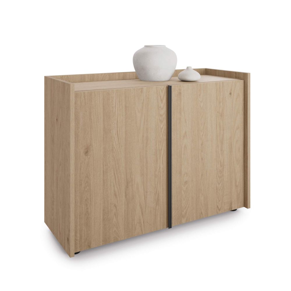Mueble Bajo Romina (93,6x36x70 cm), con 2 Puertas, Madera Natural