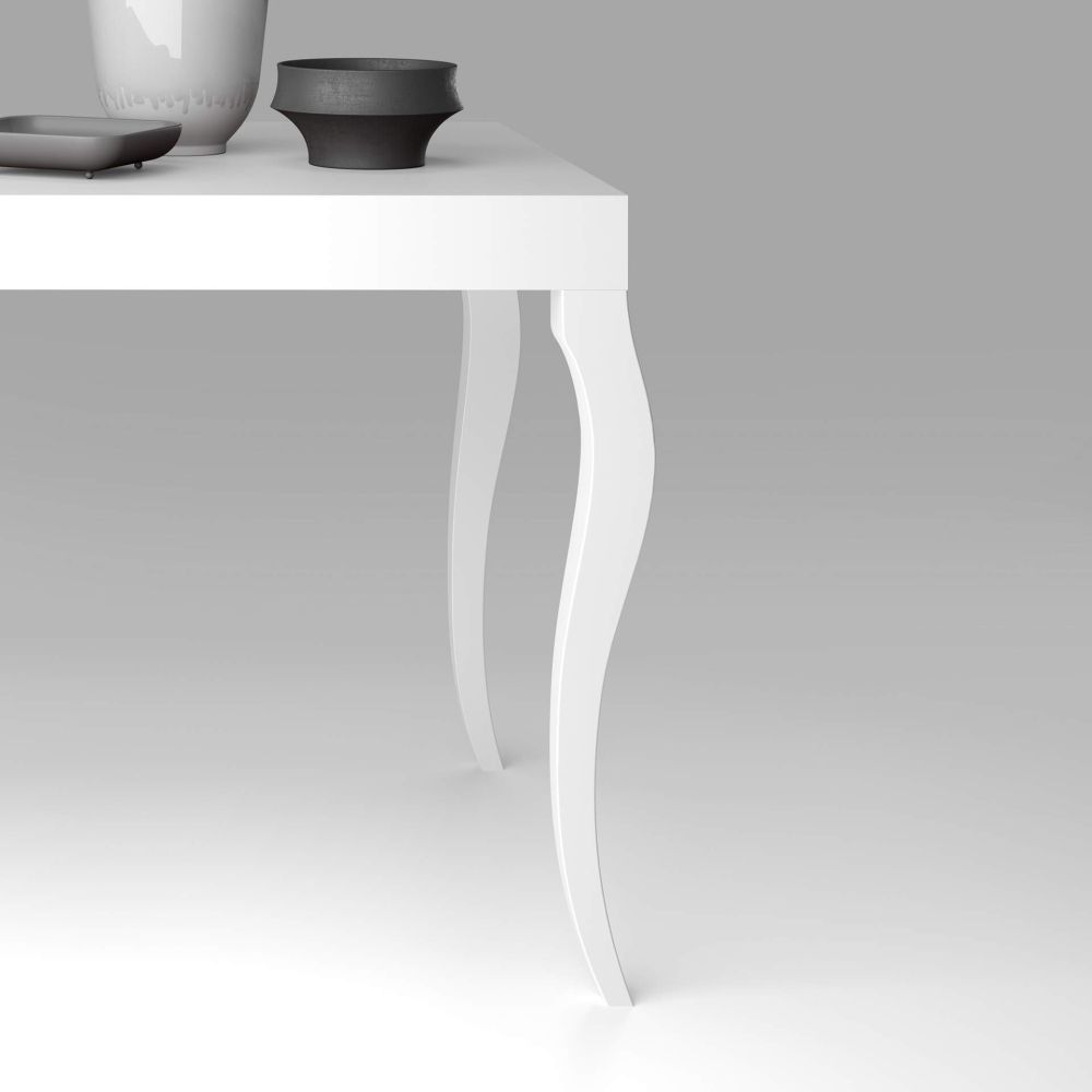Classico, Extendable Console Table, 45(306,2)x90 cm, Matt White