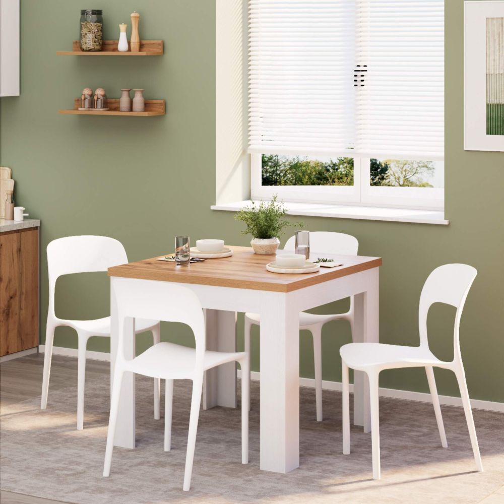 Square extendable dining table, 90x(180)x90 cm, Eldorado, Rustic Wood ...