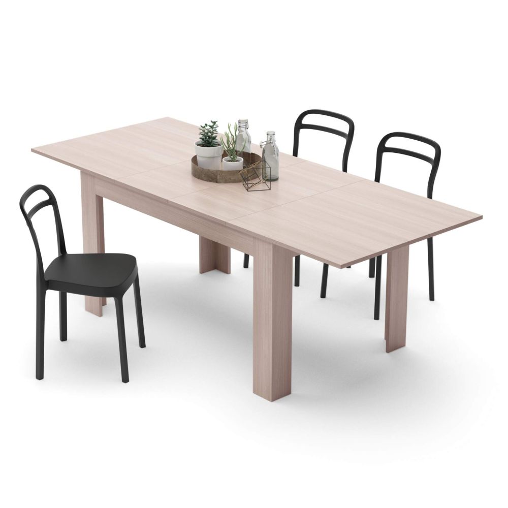 Easy, Extendable dining table, 140(220)x90 cm, Pearled Elm