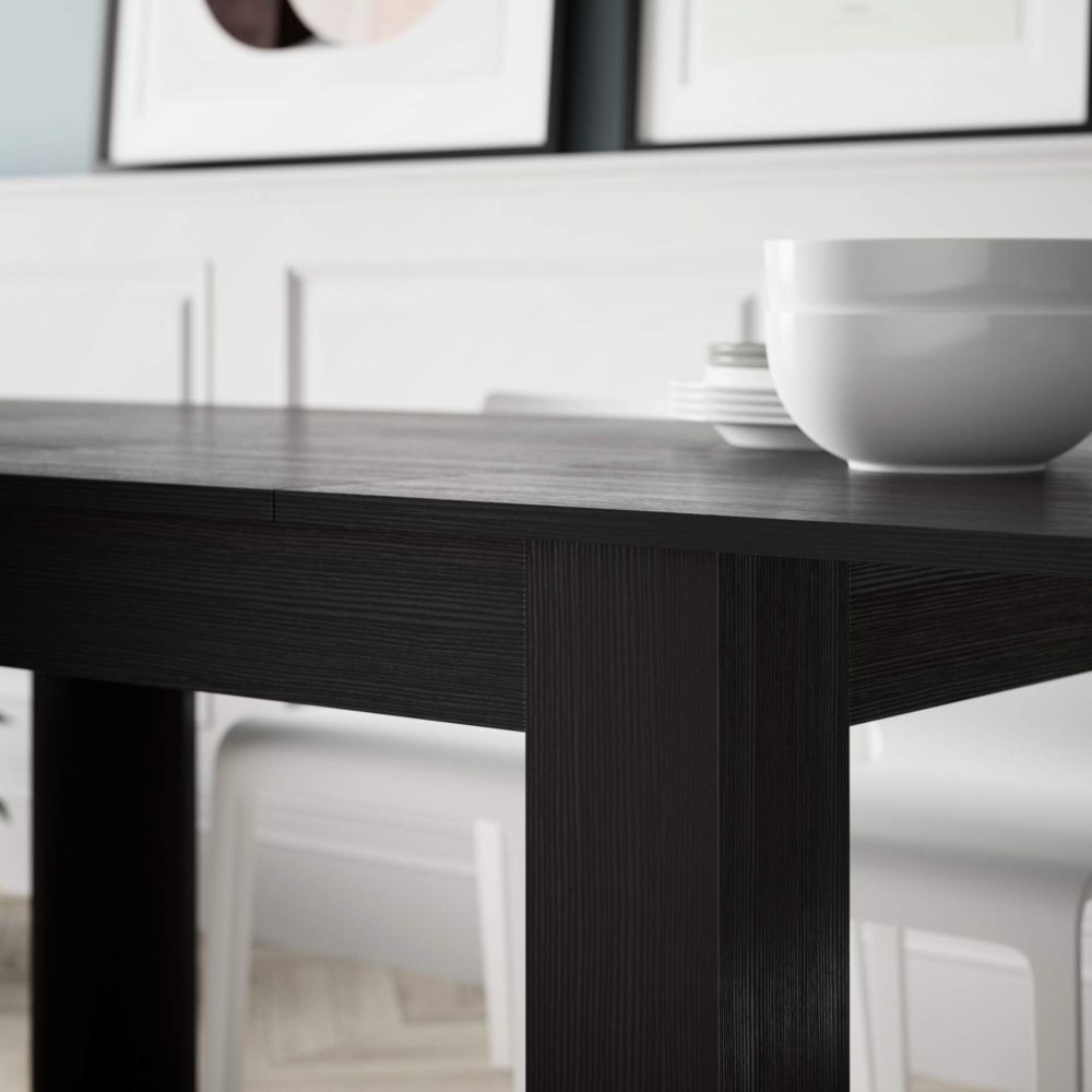 Easy, Extendable dining table, 140(220)x90 cm, Ashwood Black