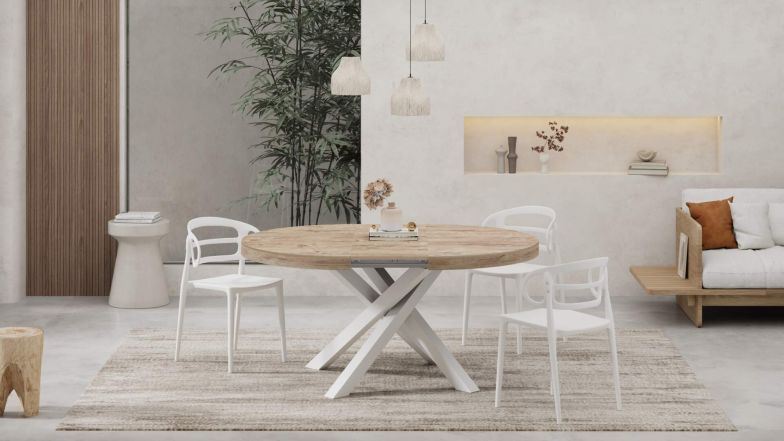 Emma Extendable Round Table - Mobili Fiver