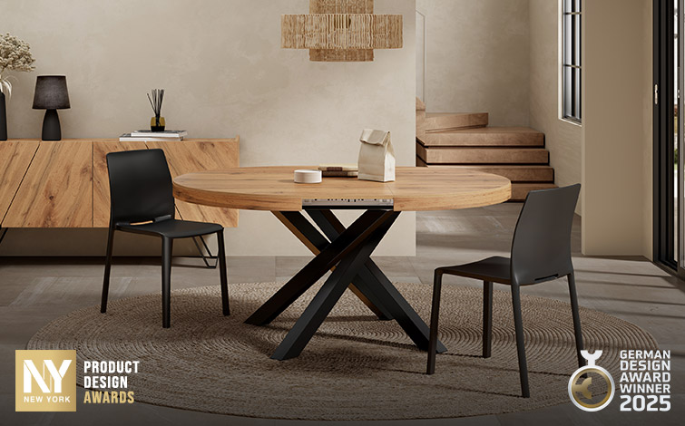 Emma Extendable Round Table - Mobili Five