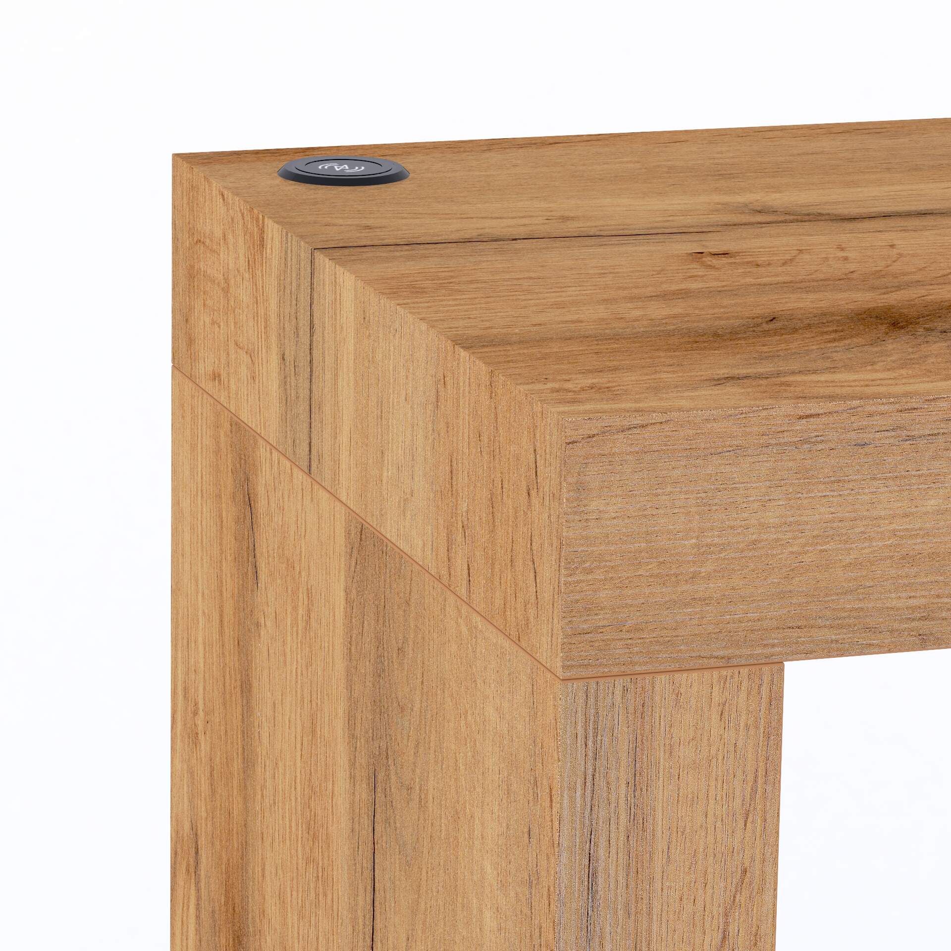 Evolution High Table with Wireless Charger 47.2 x 15.7 in, Rustic Oak