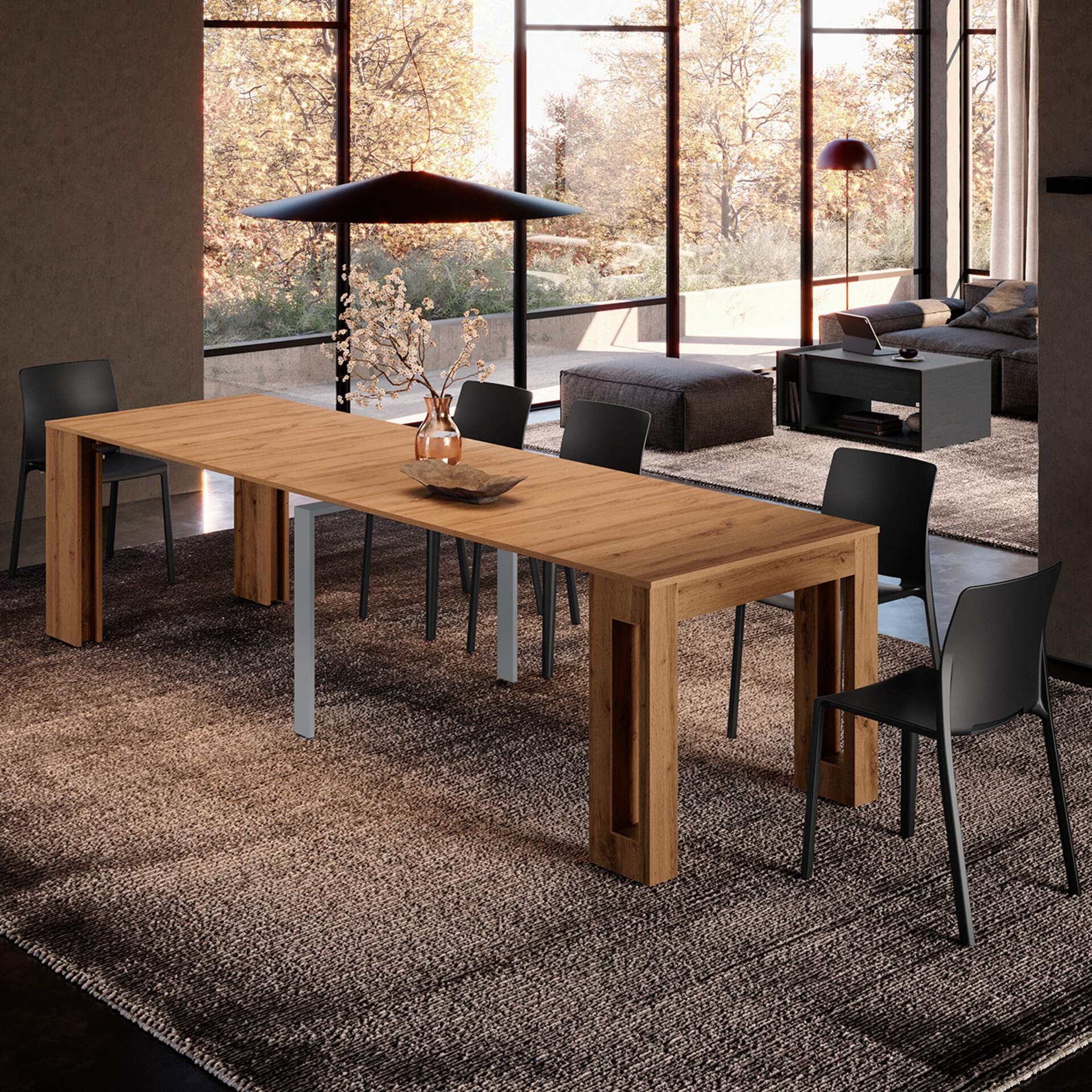Easy, Extendable Console Table with extension leaves holder, 17.7(120.1 ...