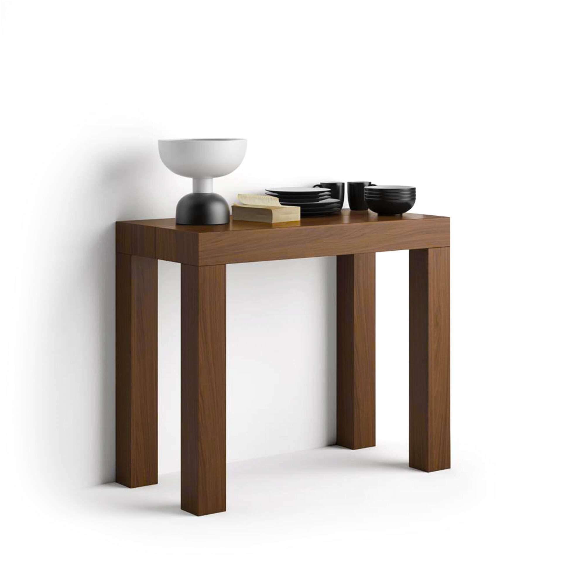 First, Extendable Console Table 17.7(120)x35.4 in, Walnut