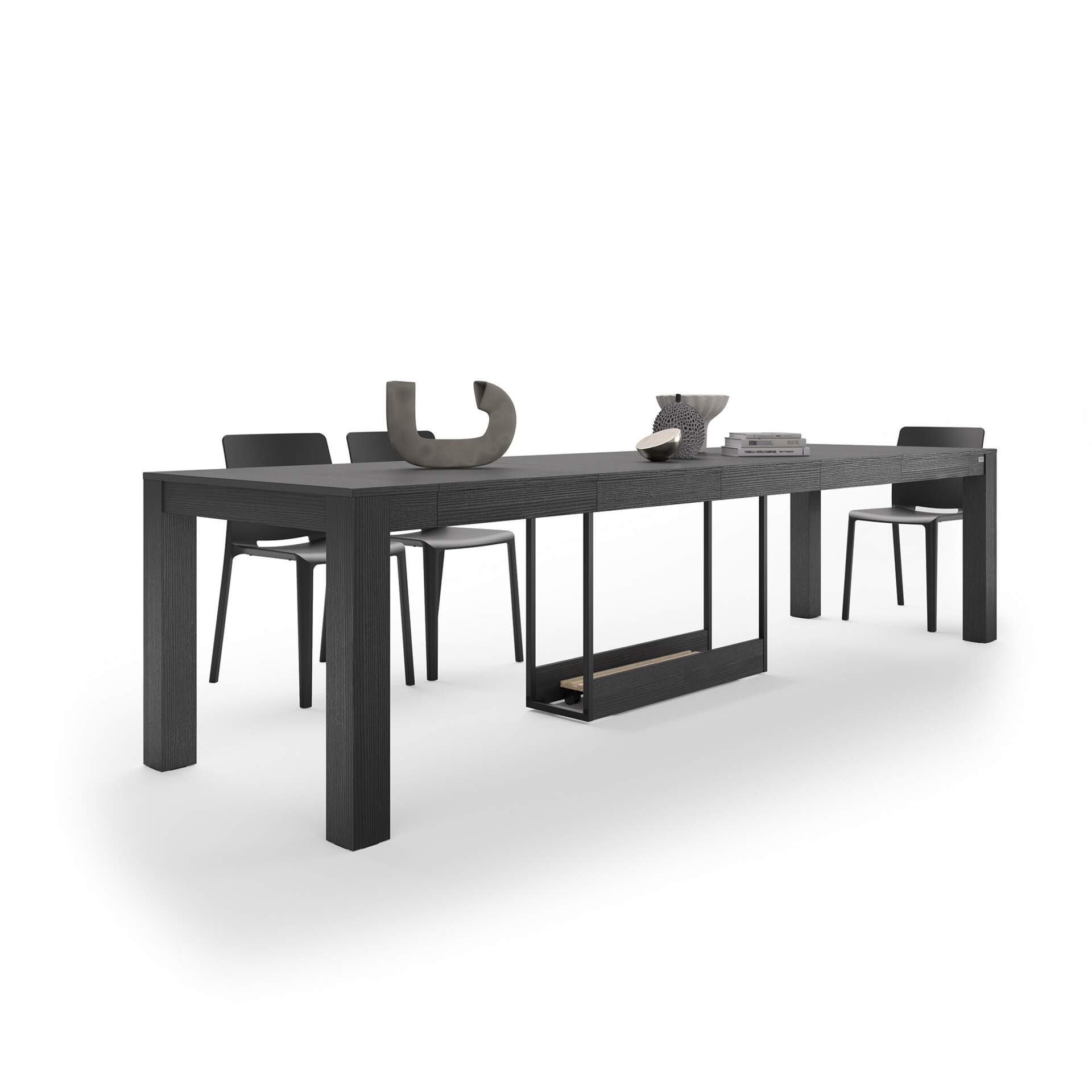 Extendable Console Table with extension leaves holder, Rachele, 18(120 ...