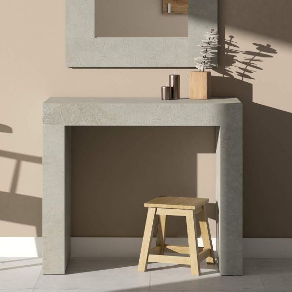 Evolution Console Table 35.4x15.7 in, Concrete Effect, Grey