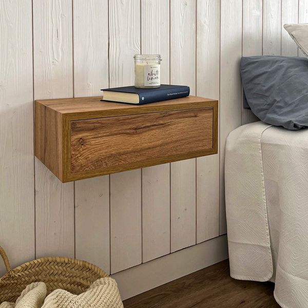 rustic bedside table