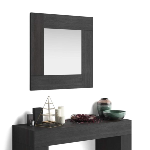 Evolution Square Wall Mirror, 28.7 x 28.7 in, Ashwood Black