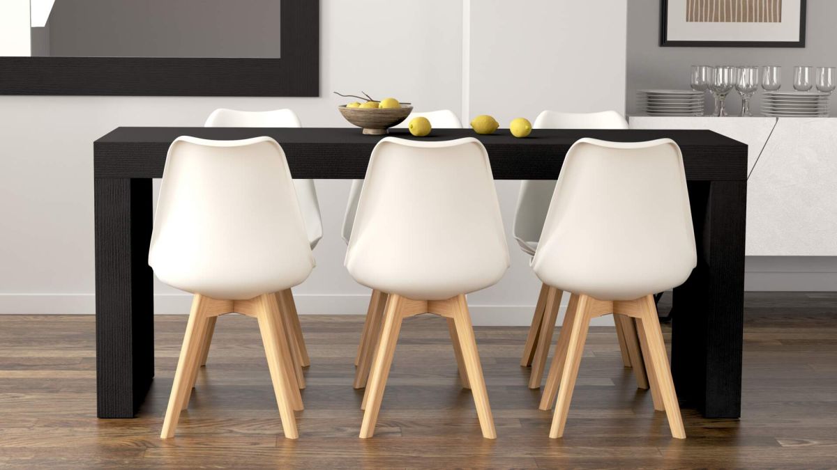 Evolution dining table 70.9 x 23.6 in, Ashwood Black with Two Legs